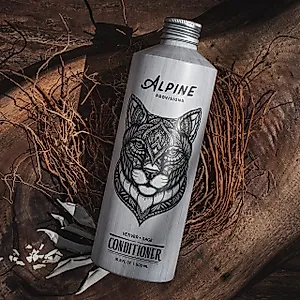 Alpine Provisions Vetiver & Sage Conditioner - Naturally Moisturize, Repair, & Strengthen with Essential Oils, Sunflower oil & Aloe Vera, Vegan, Sulfate - Plant-Based Hair Care - 16.9 FL Oz