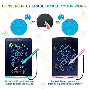 LCD Writing Tablet for Kids 12 Inch, SAnmay Colorful Drawing Tablet Erasable Electronic Doodle Board for Toddlers, Educational Toys Gifts for 3 4 5 6 7 8 Year Old Boys Girls, Pink