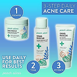 Peach Slices | Snail Rescue Blemish Busting Toner | 95% Snail Mucin | Pore Cleaner | Hydrates & Balances | Korean Skin Care | CICA | Hyaluronic Acid | Non-Comedogenic | Cruelty-Free | 4.05 oz