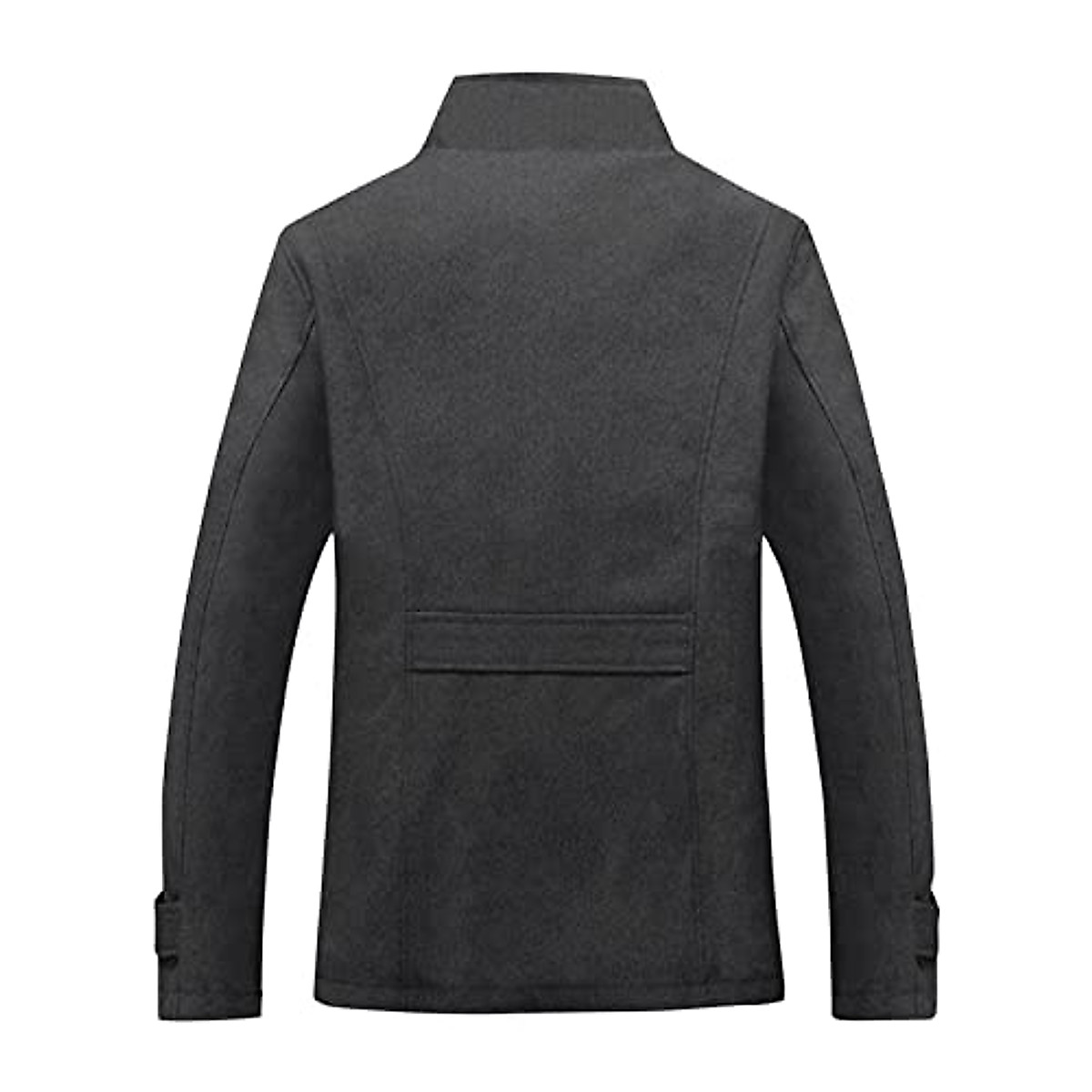 DWKKONG Men's Autumn and Winter Coat Jackets Solid Color Stand-up Collar Coat Long Light Winter Jackets for Men Dark Gray