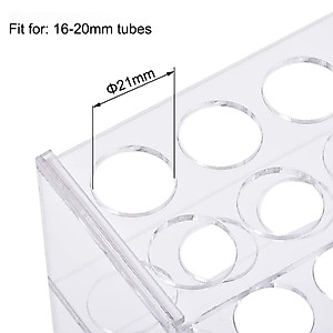 KNMNIU Acrylic Test Tube Holder Rack 12 Sockets for 25ml Centrifuge Tubes Clear (25ml,12 Sockets)