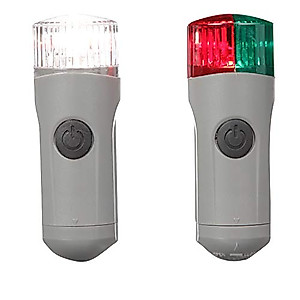 Seachoice Portable Battery-Operated LED Navigation Light Kit, Red/Green Bow Light, White Stern Light