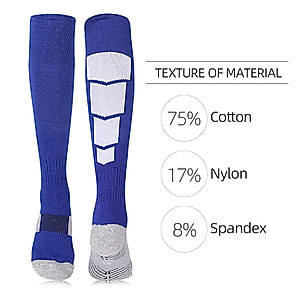 3 Pairs Soccer Socks, Sport Knee High Socks Calf Compression Athletic Socks for Mens and Women Running&Training Football Thickening Keep Warm Sock