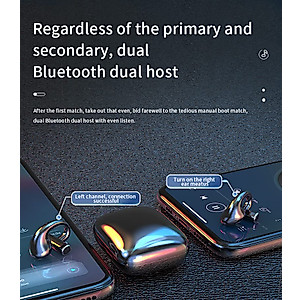 Wireless Ear Clip Bone Conduction Headphones Bluetooth Open Ear Waterproof Bluetooth Bone Conduction Earbuds Ear Clip Bone Conduction Head Set Painless Long Battery for Sports,Working,Driving Black