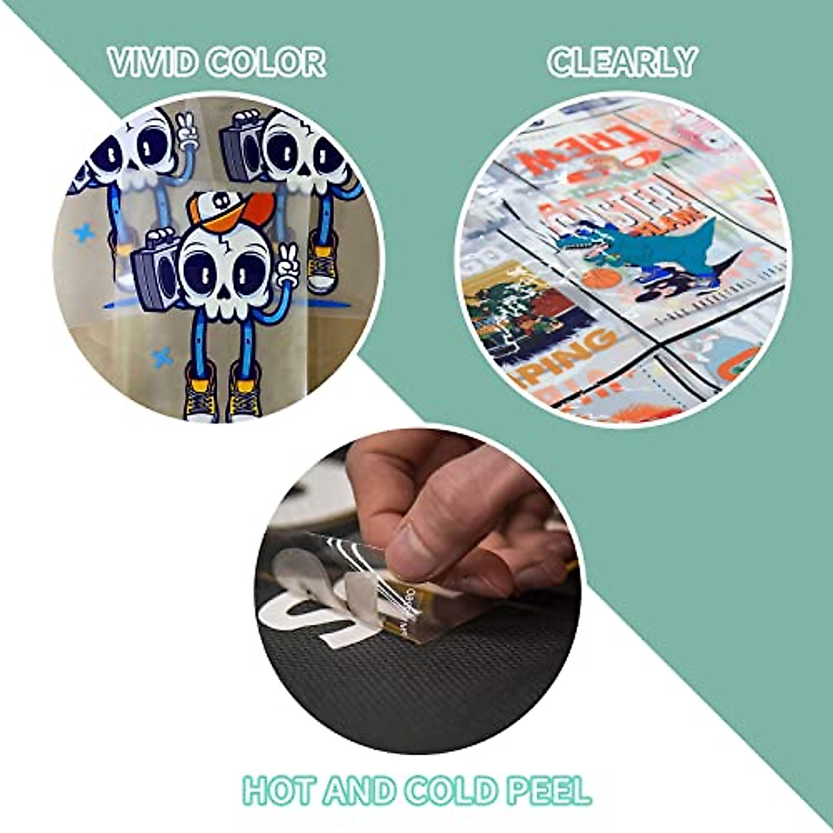 100 Sheets DTF Transfer Film Paper A4 Double Sided Thick Clear Pretreat Sheets, PET Heat Transfer Paper for Epson Inkjet Printer DTG Printer Direct Print On T Shirts Textile