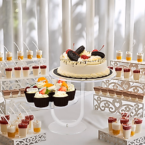 J Cake Display Stand 2 Tier Acrylic Cupcake Tower Display Premium Cupcake Holder Dessert Tree Tower for Birthday Cady Bar Party Décor Weddings Birthday Parties Events (Premium Acrylic 10") (10inch)