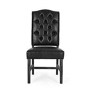 Christopher Knight Home Hyvonen Dining Chair, Midnight Black + Gray