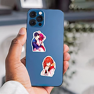 30 Pcs Stickers Aesthetic Pack Decals Yo.na Label D.awns Waterproof Animes Vinyl Removable Bike Funny Water Bottle Book Luggage Phone Gift for Kids Friends Boy Girl Family