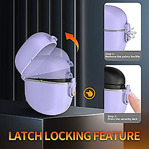 [Upgrade Secure Lock] Bose QuietComfort Earbuds II 2022 Case, YIPINJIA Full-Body Shockproof Armor Protective Cover for New Bose QuietComfort Earbuds 2, TPU Hard Shell with Lanyard and Keychain(Purple)