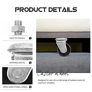 DOITOOL Swivel Caster Wheels 16mm Horizontal Jack Caster Wheel Stem Caster Heavy Duty Hydraulic Jack Wheel for Cart Furniture Bed A