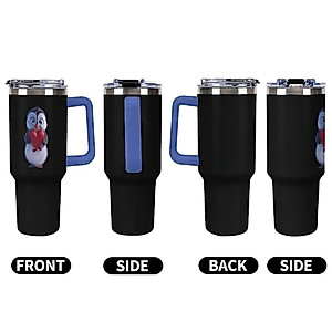 Penguin Lover Bird 40 Oz Car Cup Stainless Steel Travel Mug Leak-Proof Insulated Tumbler with Handle Deep Blue-style
