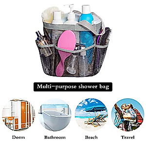 Attmu Mesh Shower Caddy Portable for College Dorm Room Essentials with 8 Pockets, Hanging Shower Caddy Basket Tote Bag Toiletry Accessories for Bathroom