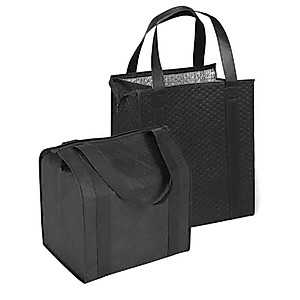 Hannah Insulated Shopping Bag, Black (2 Pack)