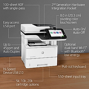 HP LaserJet Enterprise MFP M528dn Monochrome All-in-One Printer with built-in Ethernet & 2-sided printing (1PV64A)