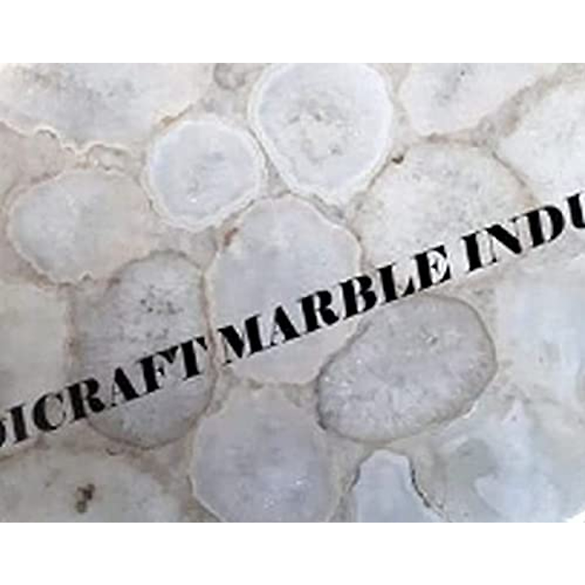 15" Inch Agate Square Table, Natural Agate Table, Square Coffee Table, White Agate Table, Square Agate Stone Table