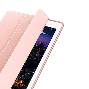 MoKo Case Fit iPad Pro 12.9 2017/2015 with Apple Pencil Holder - Slim Lightweight Smart Shell Stand Cover Case with Auto Wake/Sleep Fit Apple iPad Pro 12.9 inch Tablet (1st & 2nd Gen),Rose Gold