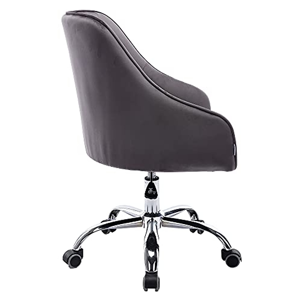 Modern Shell Swivel Chair, Velvet Desk and Chair, Leisure Office Chair Living Room Bedroom (Black)
