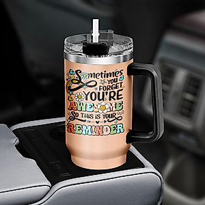 99OWL For Day Momma Cups Be Mothers Cup Women Straws Mama Green Brown Insulated, Bonus Mom Checked Inspiration, Tumbler 40 Oz With Handle Lid And Straw, Bonus Mom Gifts