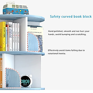bookcases Rotating Bookshelf 360° Shelf Flooring Picture Book Shelf Multi-Level Book Organiser Book Storage Green (Size : 40 * 191cm)