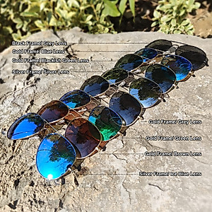 ANZIW Pilot Sunglasses Men Womens Lightweight Metal Frame Polarized Shades UV400 Protection