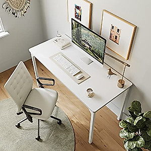 CubiCubi Computer Desk, 32 inch Home Office Writing Study Desks, Small PC Table, Modern Simple Style for Space-Saving, White