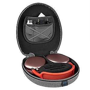 Geekria Shield Headphones Case Compatible with AirPod Max Case, Will Make Headphones Into Sleep Mode Immediately, Replacement Hard Shell Travel Carrying Bag with Cable Storage (Dark Grey)