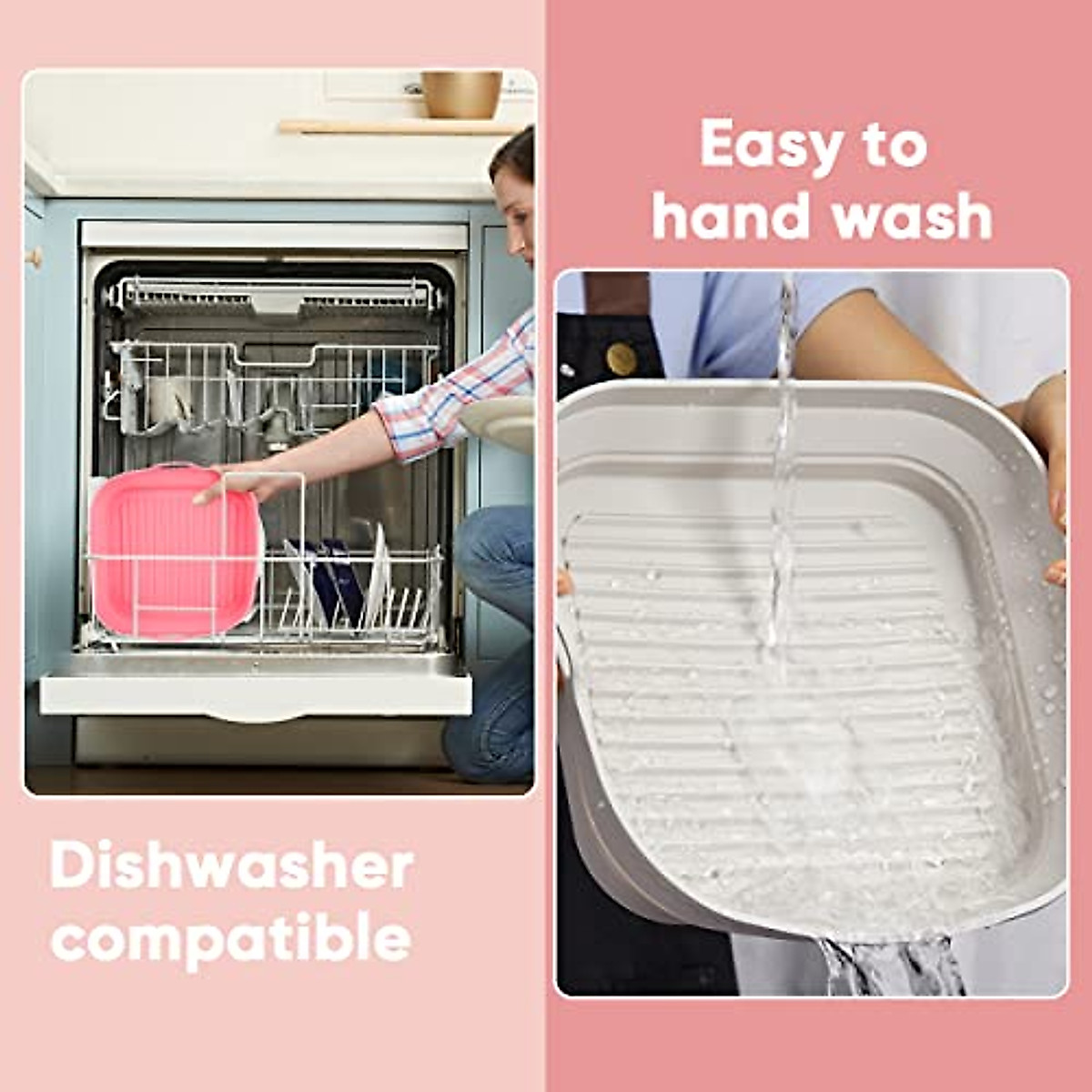 2 Pack Air Fryer Silicone Liners Square Reusable，8.2 Inch Foldable Food Safe Air Fryer Silicone Pot, Non Stick Air Fryer Accessories for Oven , Fits 4 to 7 QT Air Fryer Basket, With Heat-proof Gloves