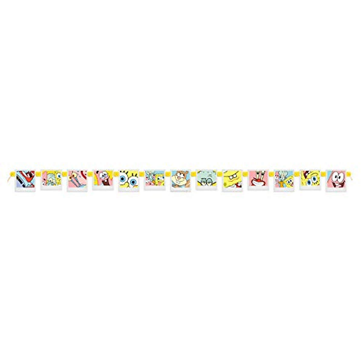 SpongeBob Squarepants Birthday Party Supplies Decoration Bundle Pack includes 1 Jointed Banner, 1 Table Cover, 1 Esave Dinosasur Sticker Sheet