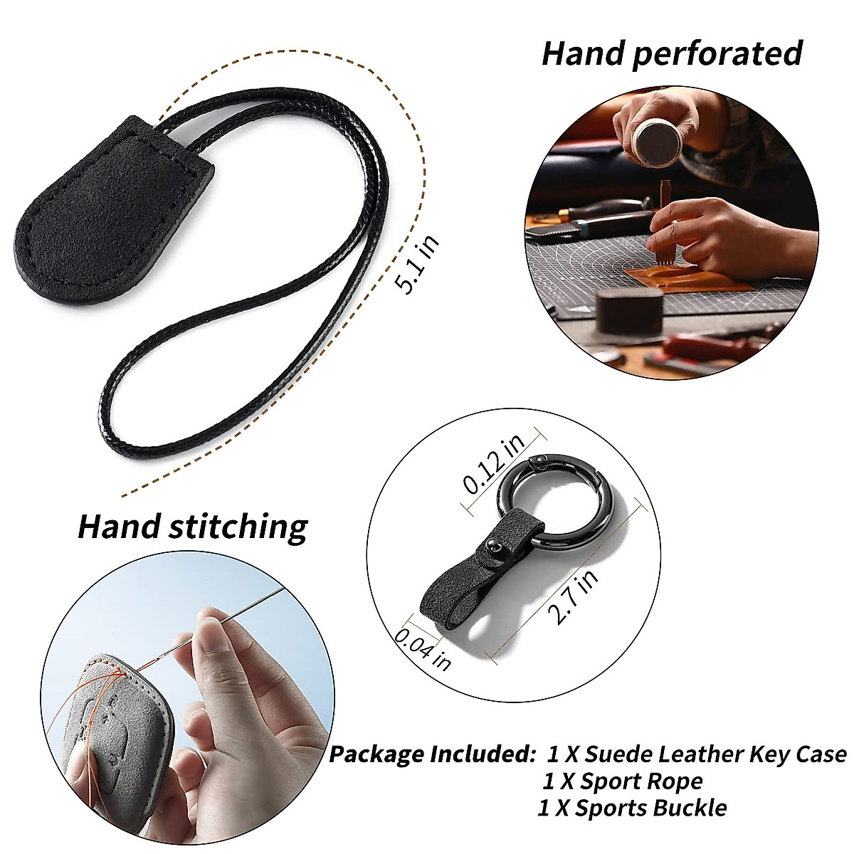 CROWEIPT for Tesla Model X Key Fob Cover Holder Keychain Case Suede Leather for Tesla Model X Smart Remote Accessories