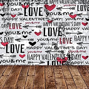 SJOLOON 10x10ft Valentines Day Backdrops for Photography Wood Floor Photography Backdrops Love for Photo Background for Party Studio Backdrop 10869