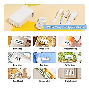 D101 Label Maker Machine with 2 Tapes - 12*40mm White Label Paper and 25*60mm White Label Paper
