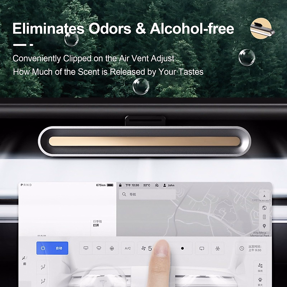 COSLAKE Car Air Freshener in Vent for Tesla Model Y/3 Accessories, Air Fragrance Diffuser Set Includes 6 Long-Lasting Fragrance Sticks + 2 DIY Stick