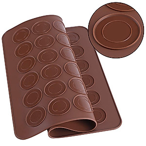 Oumefar Macaroons Baking Mat,48 Cavities Silicone Sheet Mat Silicone Baking Mats for Macaroon Cookies Pastry DIY Bakeware Decorating Tools Bakingmat