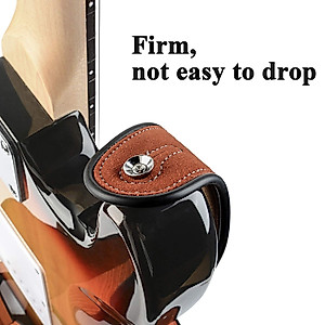 Dulphee Leather Guitar Strap, 2.8 Inches Width Suede Guitar Strap for Bass, Electric guitar and Acoustic Guitar (Brown Note)