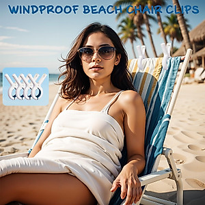 8 Pcs Beach Towel Clips,Strong Grip Clothespins,Plastic Pool Chair Clip,Heavy Duty Quilt Drying Clip,Windproof Clamps with Drawstring Bag to Keep Towels, Clothes to Dry on Clothesline and Hanging Rack