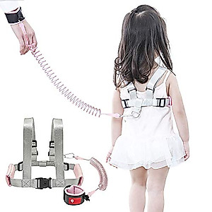 OFUN Toddler Leash for Walking, Anti Lost Wrist Leash for Child Safety, Toddler Safety Harness Leash, Kids Leash Harness for Girls 6.6ft, Pink