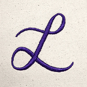 DALIX Women's Canvas Tote Bag Shoulder Bags Open Top Purple Monogram L