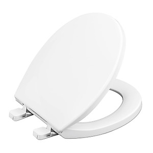 Toilet seat Round, Slow Close, Never Loosen and Easily Remove, Plastic, White