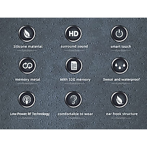 Neckband Bluetooth Earphone Bluetooth Headphones Secure Fit Surround Sound Wireless Open-Ear Headphones 32G Memory for Sports (Red)