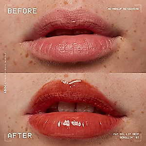 NYX PROFESSIONAL MAKEUP Fat Oil Lip Drip, Moisturizing, Shiny and Vegan Tinted Lip Gloss - Scrollin' (Deep Caramel)