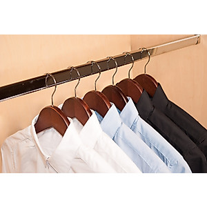 Topline Classic Wood Shirt Hangers - Mahogany Finish (20-Pack)