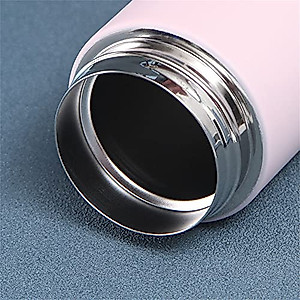 Stainless steel vacuum insulation Cup lovely pea cup student Mini bouncing cup (420ml, Beige)