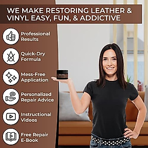 COCONIX Leather Recoloring Balm Medium Brown - Recolor, Renew, Repair & Restore Aged, Faded, Cracked, Peeling and Scuffed Leather & Vinyl Couches, Boat or Car Seats, Furniture