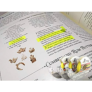 GreyParrot Tape Fluorescent Neon Highlighter Tape Removable, (3 Pack All Yellow), 1/2in x 600in Per Roll, Office/Craft Tape