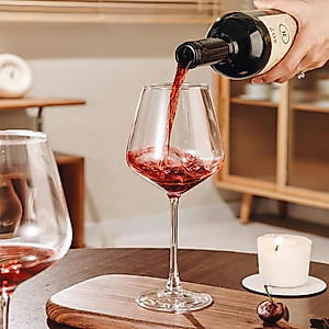 PTSTING Wine Glasses 20oz Clear Burgundy Red Wine Glass Large Wine Glass Set of 2 for Wine Tasting, Wedding Gift, Anniversary, Christmas, Birthday