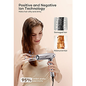 ZEITE Professional Fast Drying Hair Dryer with Foldable Handle,Ionic Blow Dryer,High Speed Low Noise,Magnetic Nozzle,for Home Travel and Salon