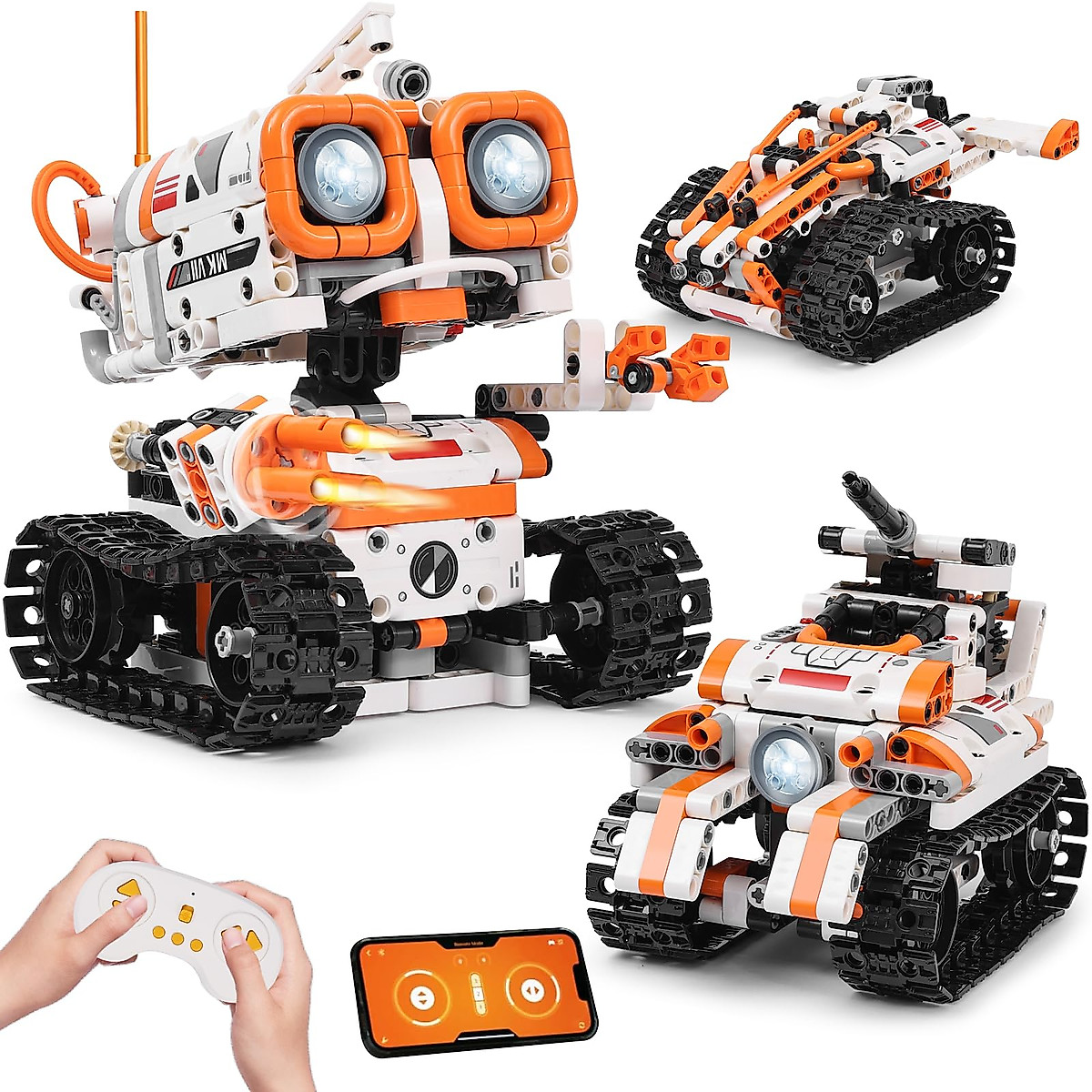 Kyanio STEM Robotics Kits for Kids Ages 8-12 8-14 Year Old, 3 in 1 Remote/APP/Voice Control & Programming Robot Building Set, Toy Coding Science Projects, Birthday Gift Ideas for 8 9 10 11 12+ Boys