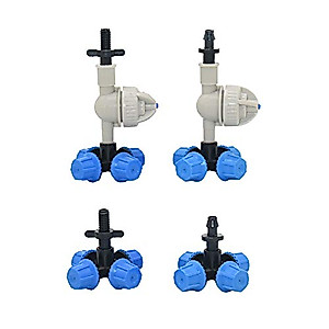 MANHONG Botanical Garden Lawn Nozzle Garden Sprinkler Head Suspension Type Anti-drip Spray Nozzle 4-Way Cross Spray Nozzle with 1/4" Barb Screw Connector 50set (Color : Barb A)