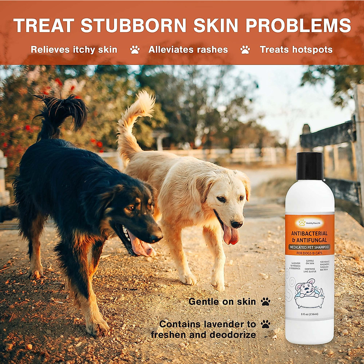 Healthy Paw Life Classic's Lime Sulfur Pet Shampoo - Pet Care and Veterinary Solution for Itchy and Dry Skin - Safe for Dog, Cat, Puppy, Kitten, Horse