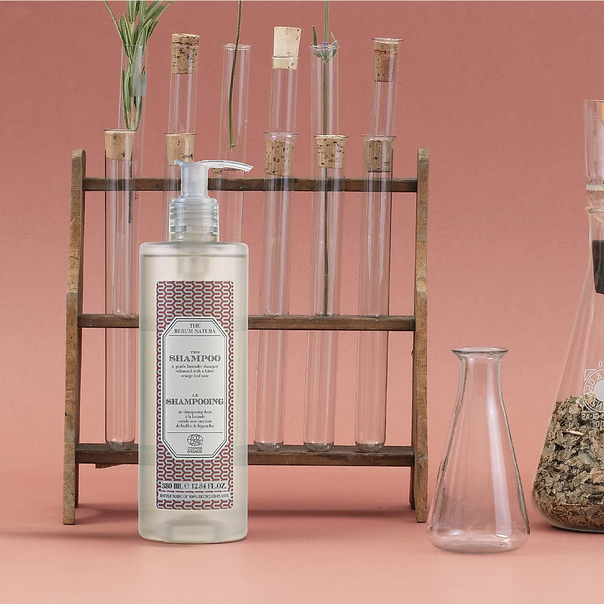 THE RERUM NATURA Organic Certified Shampoo with Lavender and Enriched with a Note of Bitter Orange Leaf - Made in Italy with 100% Recycled Bottle (12.84 fl oz)